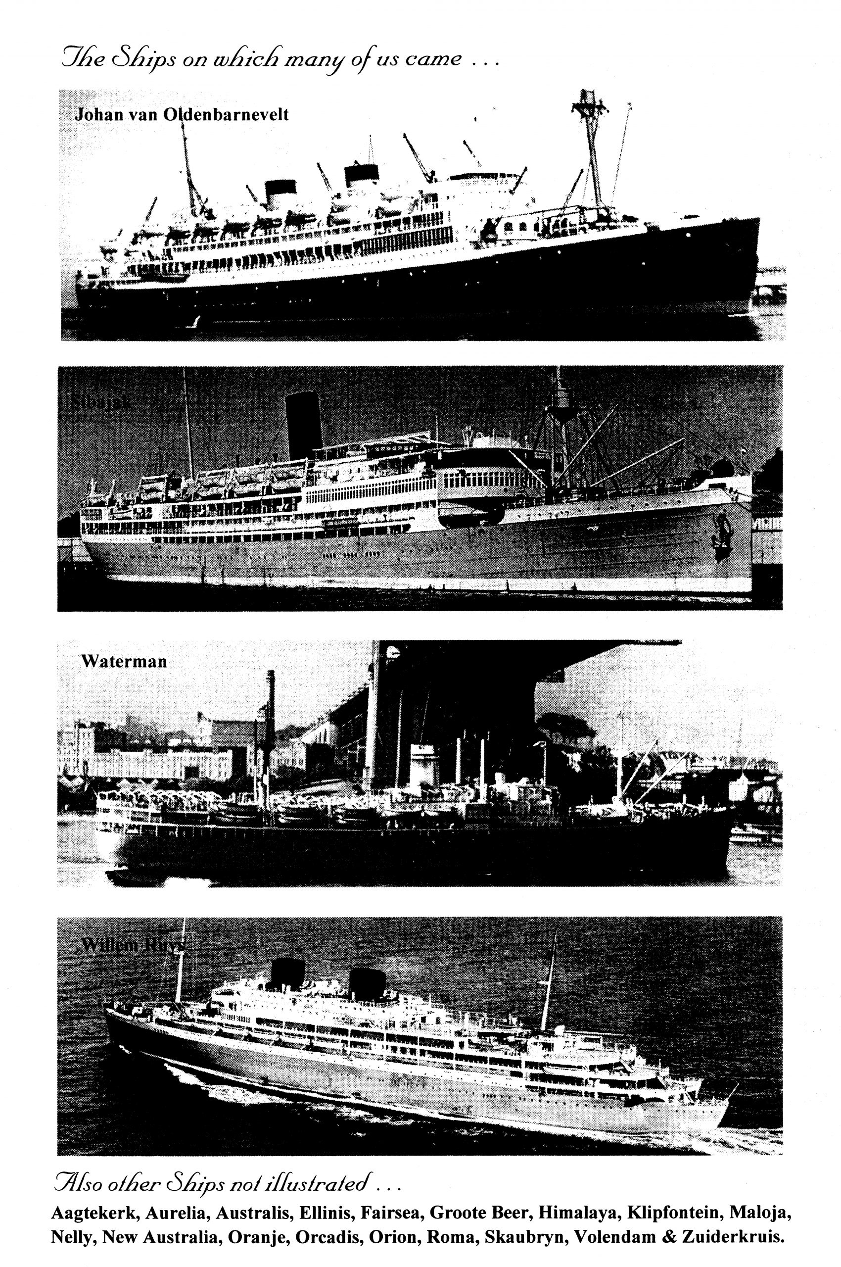 Dutch immigrant ships to Australia - Dutch Australia Cultural Centre