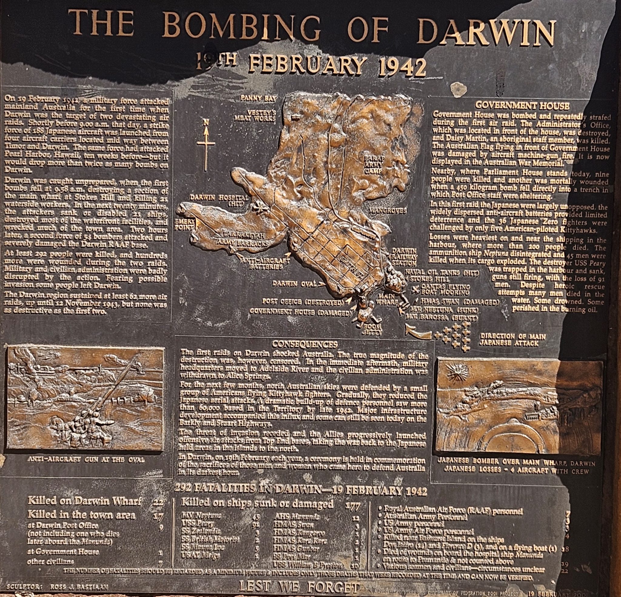 The bombing of Darwin bombing, part of the Japanese invasion of ...