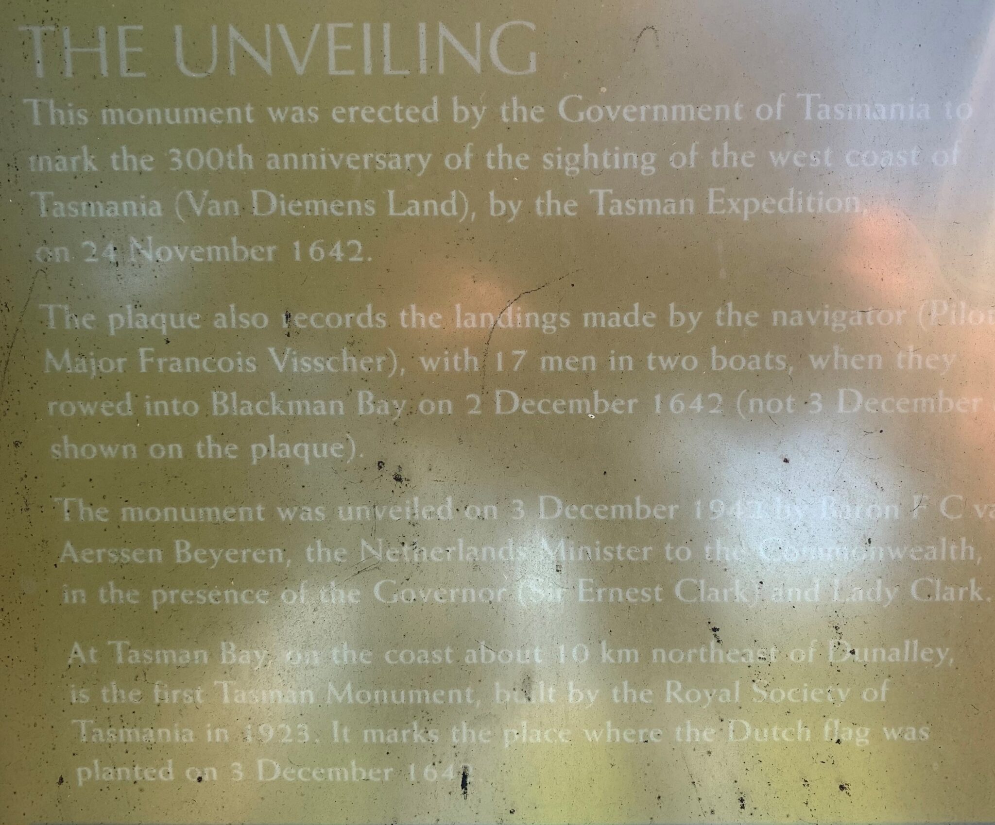 Abel Tasman Landing Site - Tasmania 1642 - Dutch Australia Cultural Centre