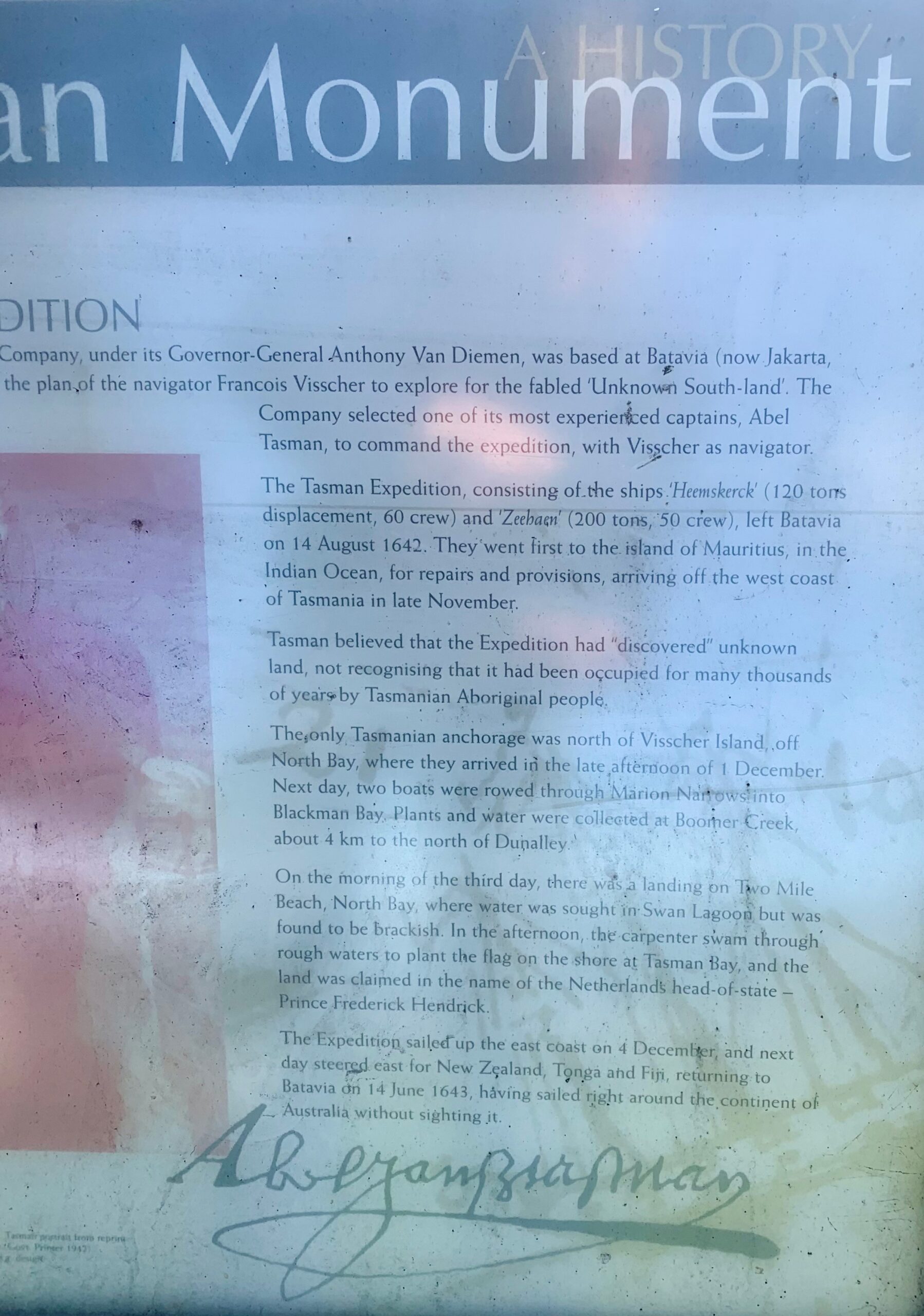 Abel Tasman Landing Site - Tasmania 1642 - Dutch Australia Cultural Centre