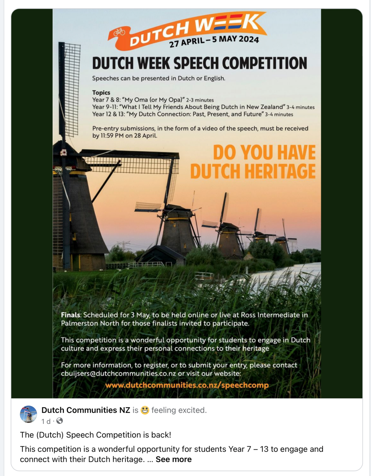 Organising Dutch Speech Competitions - Dutch Australia Cultural Centre