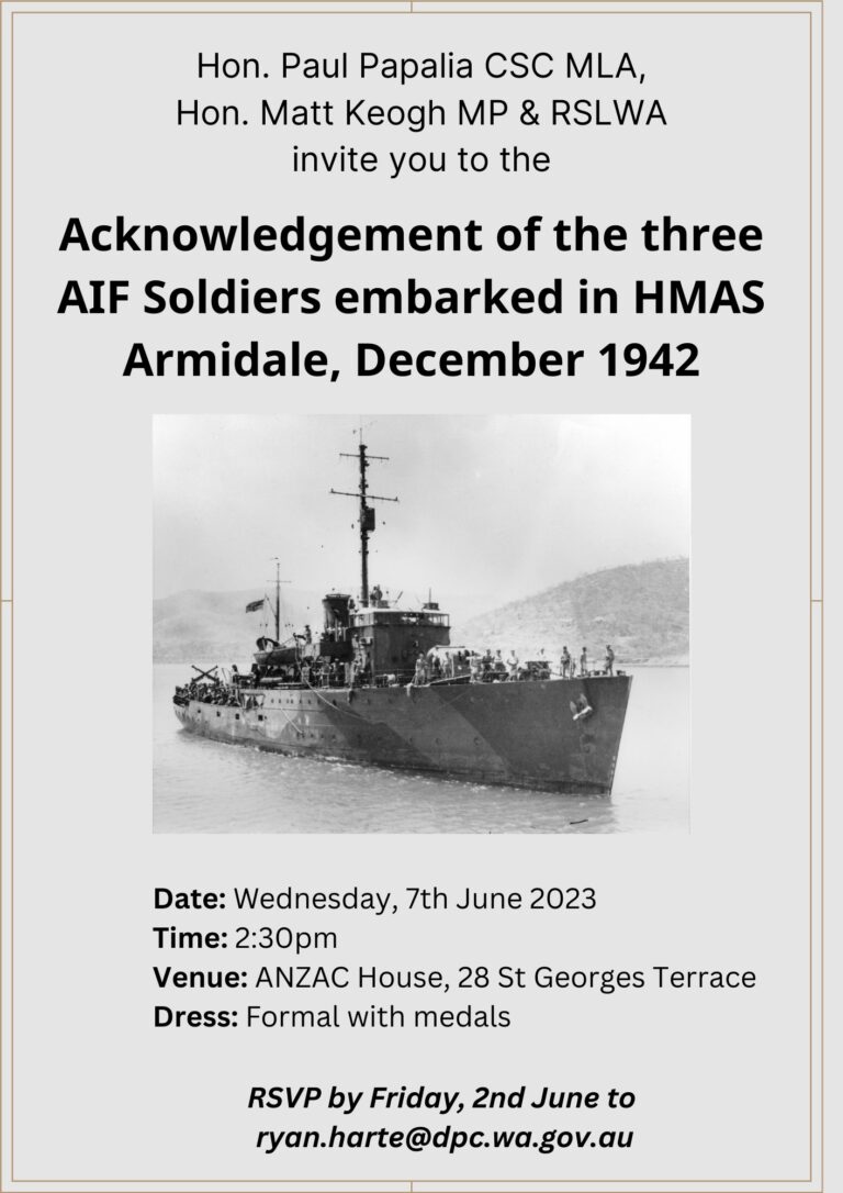 WWII - The Tragic Fate of HMAS Armidale includes many Dutch losses. New ...