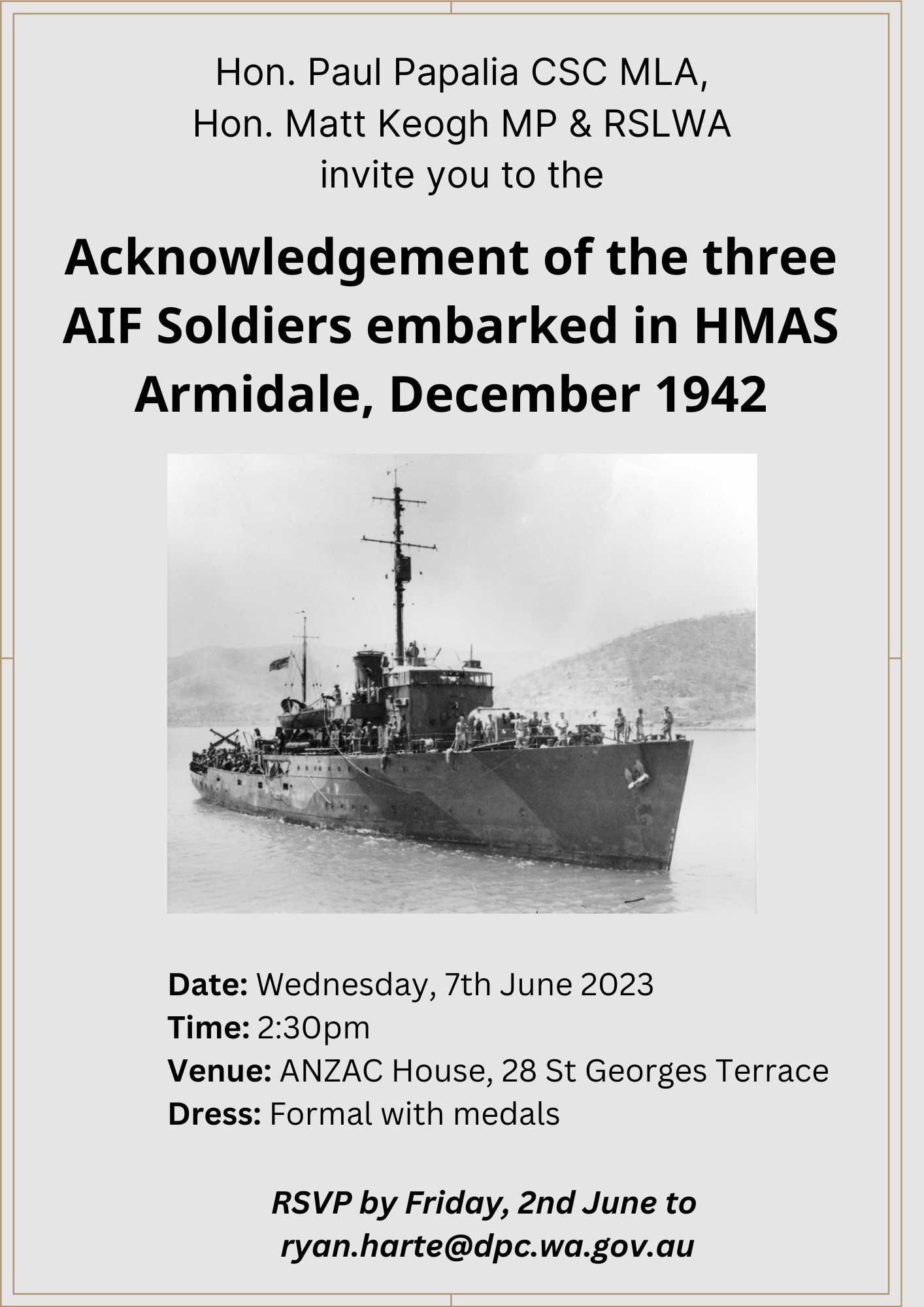 WWII - The Tragic Fate of HMAS Armidale includes many Dutch losses. New ...