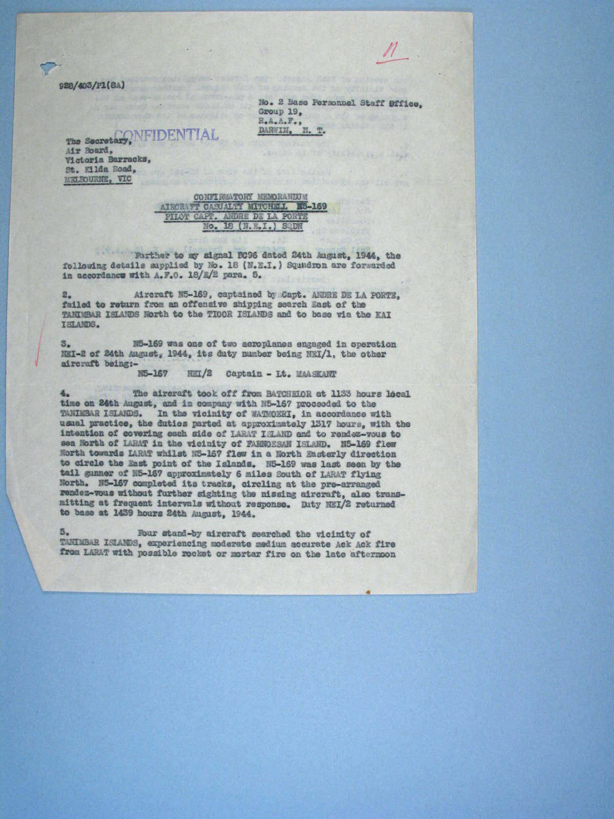 RAAF Members on Netherlands East Indies Aircraft + Archival documents ...
