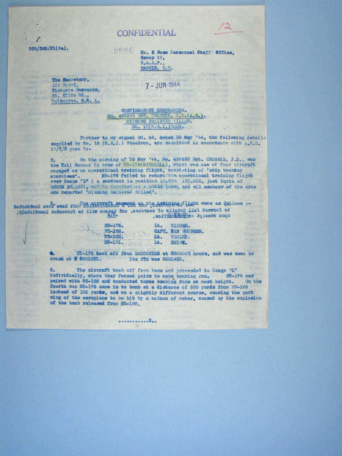 RAAF Members on Netherlands East Indies Aircraft + Archival documents ...