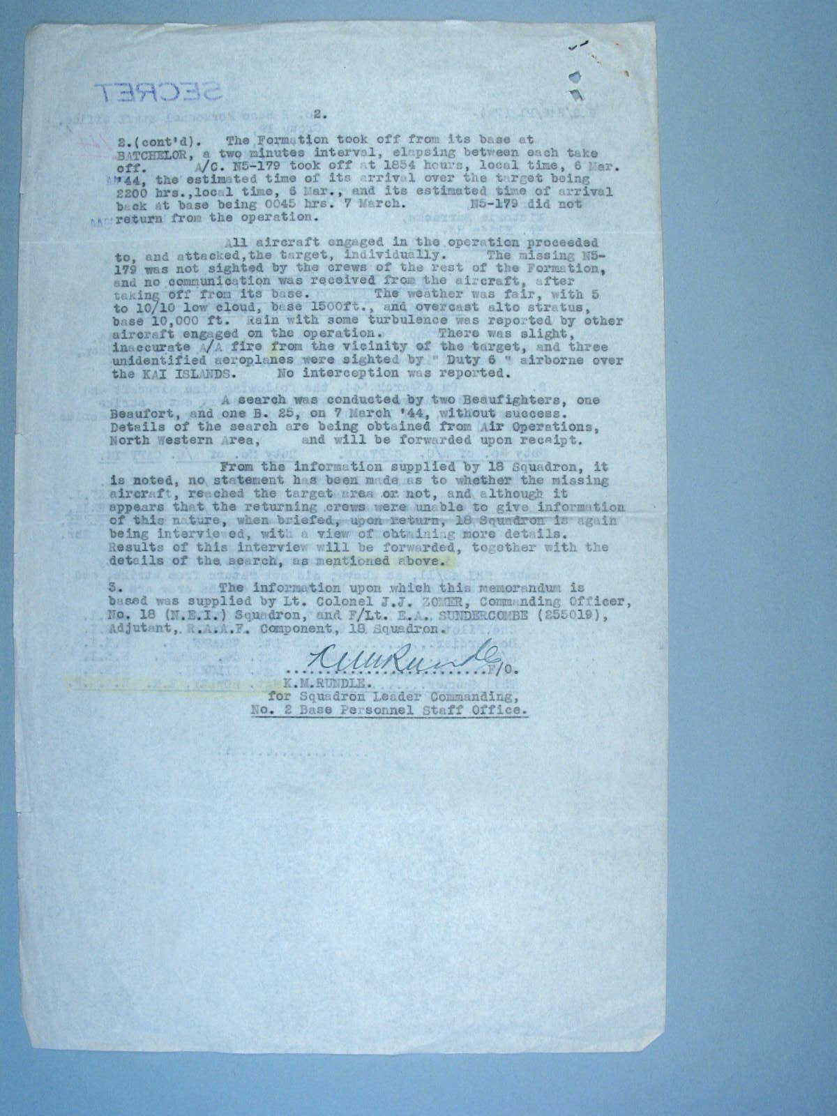 RAAF Members on Netherlands East Indies Aircraft + Archival documents ...